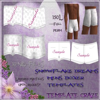 Second Life Marketplace - *~Template Craze ~* Snowflake Dreams Mens ...