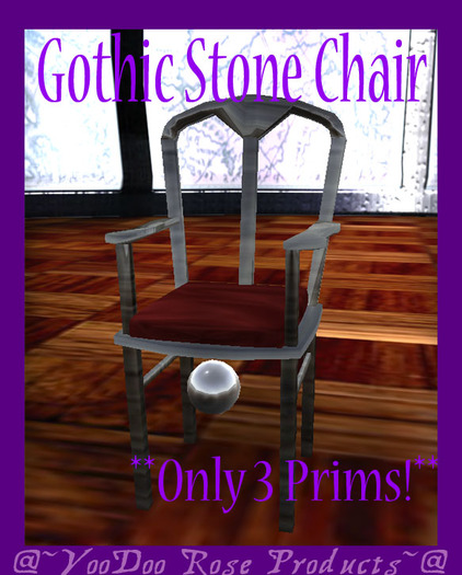 Second Life Marketplace - @~VooDoo Rose Furniture~@ Gothic Stone Chair ...