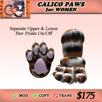 Second Life Marketplace - Neko Nich - Calico Paws for girls Boxed