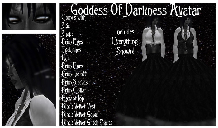 Second Life Marketplace - @~VooDoo Rose Avis~@ Darkness Goddess Avatar