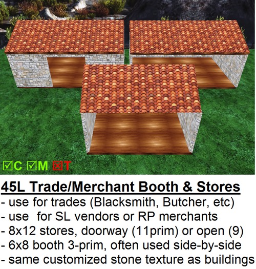 Second Life Marketplace - Attractive Sturdy Stone Booth & Stores (part ...