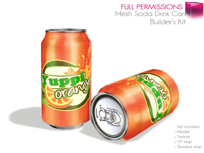 Second Life Marketplace - Full Perm Mesh Soda Drink Can - Builder's Kit