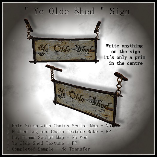 Second Life Marketplace - Ye Old Shed SIGN- BOXED