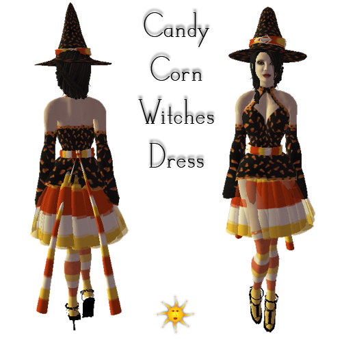 Second Life Marketplace - .: CS :. Candy Corn Witch Dress