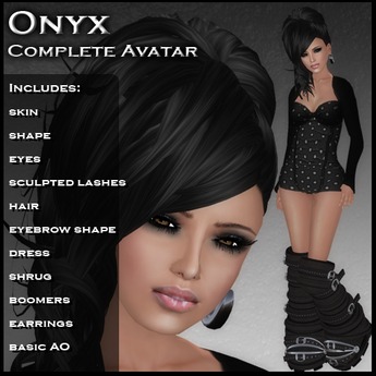 Second Life Marketplace - Onyx Complete Avatar Package - Skin, Shape, Hair