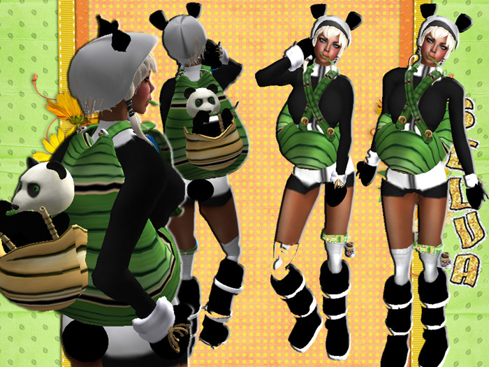 Second Life Marketplace - "SELVA MAGIC COSTUMES" PANDA WOMAN OUTFIT
