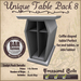 Second Life Marketplace - -TC- Unique Table Pack 8 Clearance Priced
