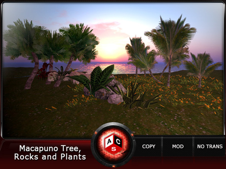 Second Life Marketplace - ACS Macapuno Tree, Rocks and Plants