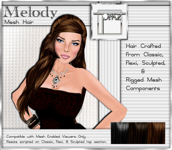Second Life Marketplace - Topaz Square~ Melody Hair ~Dark Beauties