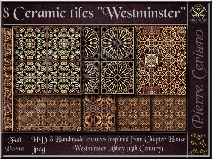 Second Life Marketplace - Ceramic paving tiles Westminster - 8 FULL ...