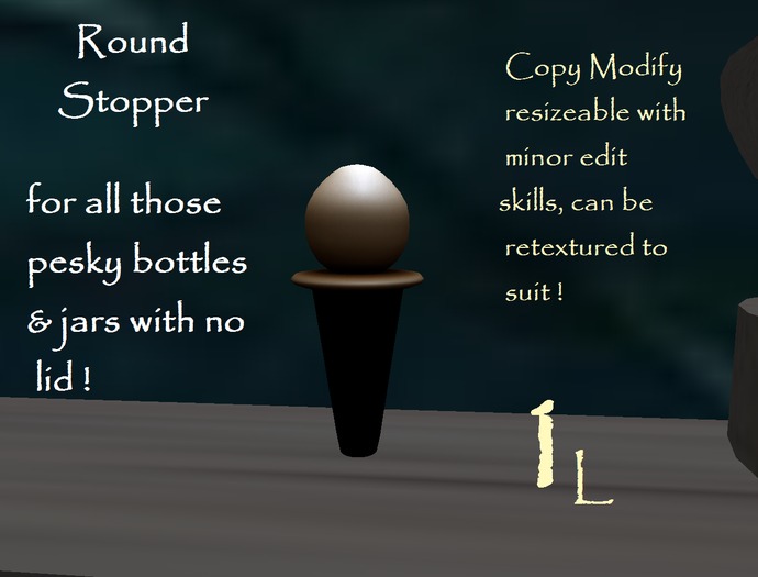 Second Life Marketplace - Round knobbed stopper lid cork