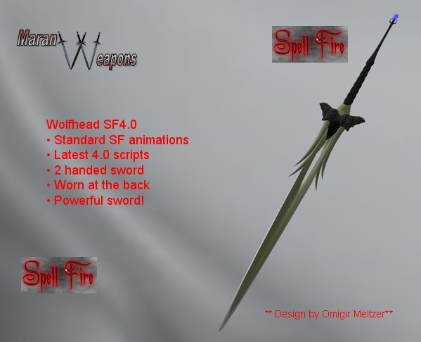 Second Life Marketplace - MaranWeapons: Wolfhead SF sword