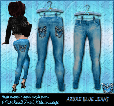 Second Life Marketplace - *PROMO*Azure Blue Jeans Mesh