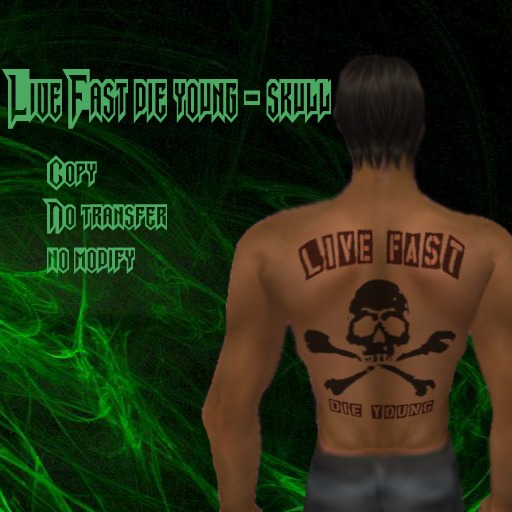 Second Life Marketplace - .: Live fast die young-skull