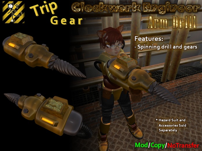 Second Life Marketplace - TripGear Clockwork Engineer Arm Drill