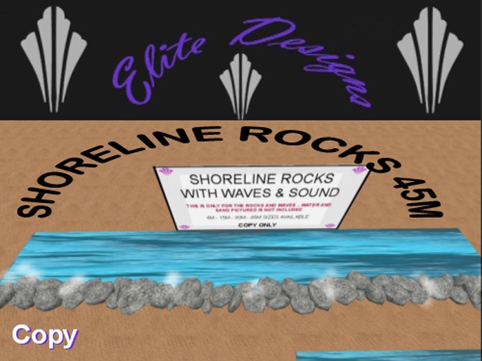 Second Life Marketplace - SHORELINE ROCKS WITH CRASHING WAVES INCLUDING ...