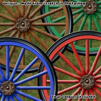 Second Life Marketplace - Tin Teddy Textures - Cart wheels or wagon ...