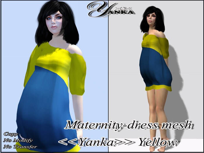 Second Life Marketplace - Maternity-dress mesh Yellow