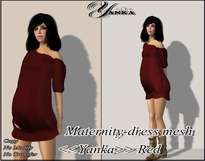 Second Life Marketplace - Maternity-dress mesh Red
