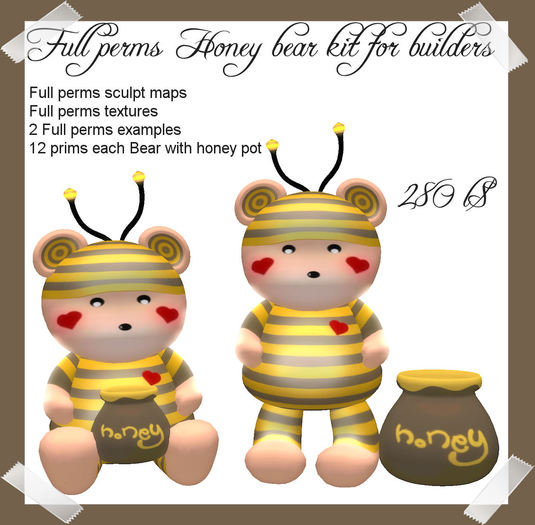 Second Life Marketplace - Full Perms Honey bear kit for builders