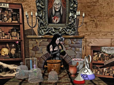 Second Life Marketplace - The Witches Corner-Halloween table set for ...