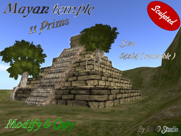 Second Life Marketplace - Mayan Temple 11 prims copy & modify ( 64x64 ...