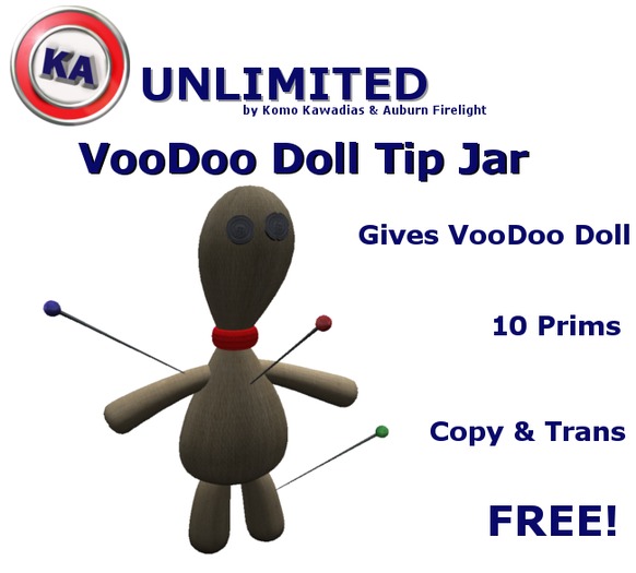 Second Life Marketplace - KA VooDoo Doll Tip Jar-Free Edition