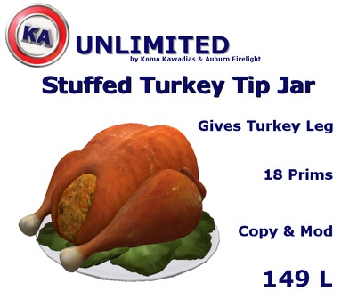 Second Life Marketplace - KA Stuffed Turkey Tip Jar