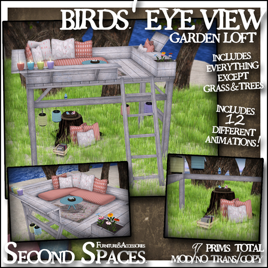 Second Life Marketplace - *REZ IN EDIT MODE*Birds' Eye View Garden Loft ...