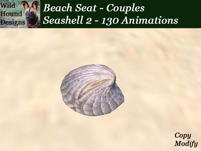Second Life Marketplace - [WHD] -- Beach Seat - Seashell 2 - Couples ...