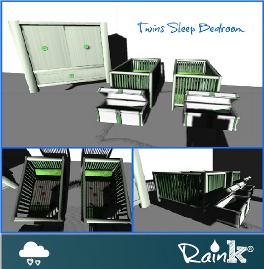 Second Life Marketplace - PROMO.: Raink Box:. Twins Sleep Bedroom ...