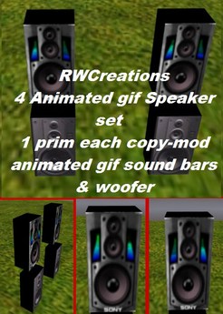 Second Life Marketplace - Set of 4 Animated gif Speaker set DJ or dance ...