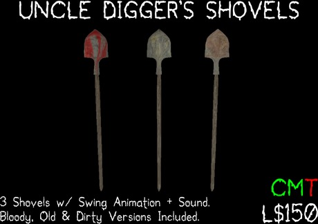 Second Life Marketplace - Meat 'N' More - Uncle Digger's Shovels (BOXED)