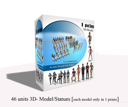 Second Life Marketplace - 46 Units 3D Model / Statue / Character only L ...
