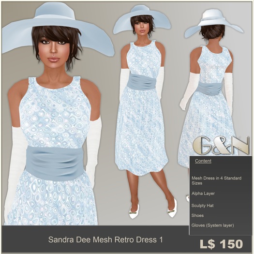 Second Life Marketplace - G&N Quality Design Sandra Dee Mesh Retro ...