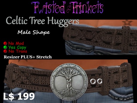 Second Life Marketplace - Belt Celtic Tree Huggers (male)