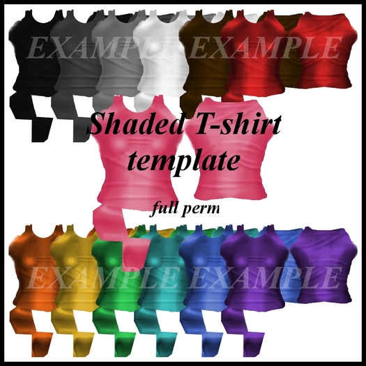Second Life Marketplace - Eternal Creativity ~ Shaded T-shirt templates