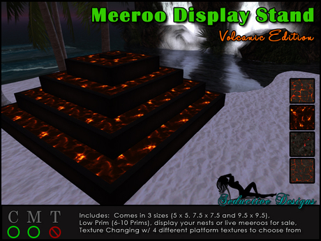 Second Life Marketplace - Meeroo Display Stand / Stall (Volcanic Edition) with Texture Changing ...