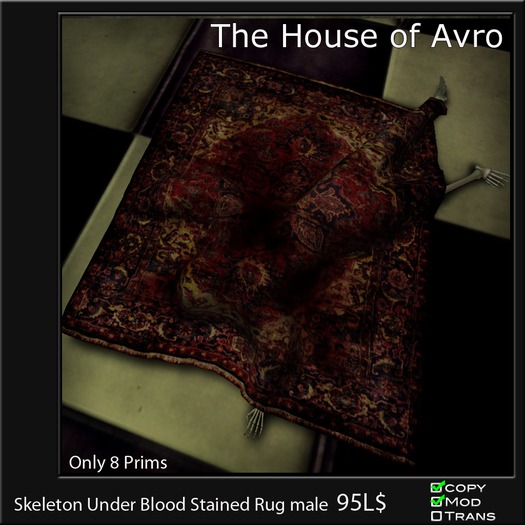 Second Life Marketplace - Skeleton Body under blood stained rug