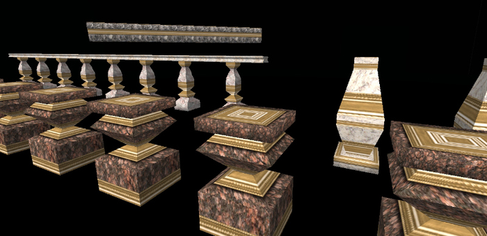 Second Life Marketplace - DATS Marble Railing Textures, Gold trim ...