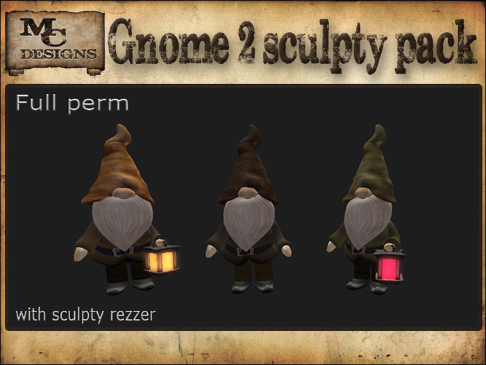 Second Life Marketplace - Gnome 2 sculpty pack-with rezzer