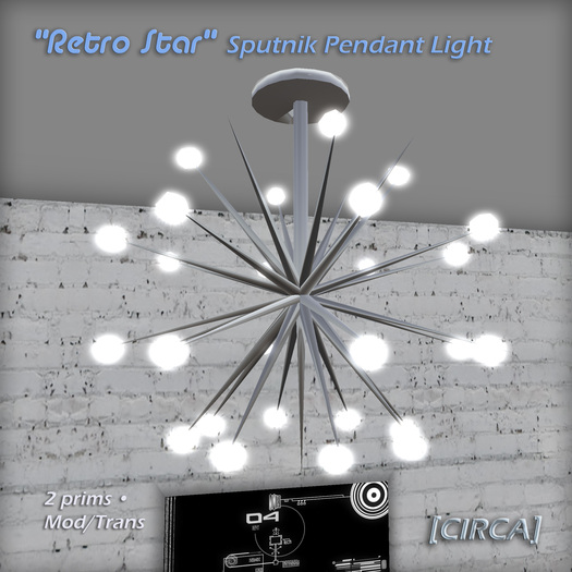 Second Life Marketplace - [CIRCA] - "Retro Star" - Sputnik - Pendant Light