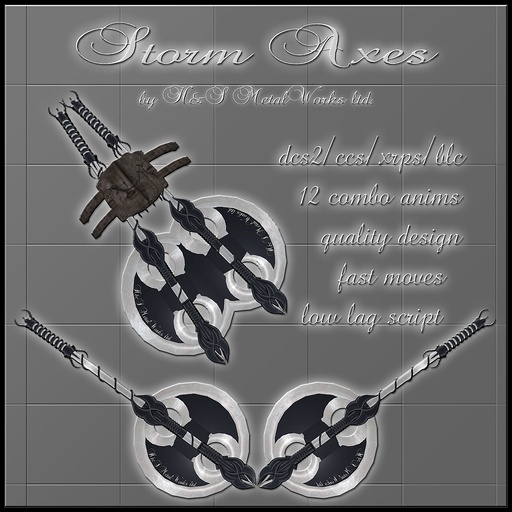 Second Life Marketplace - ~Storm Axes~ Dual Wield - Combo Weapons with ...