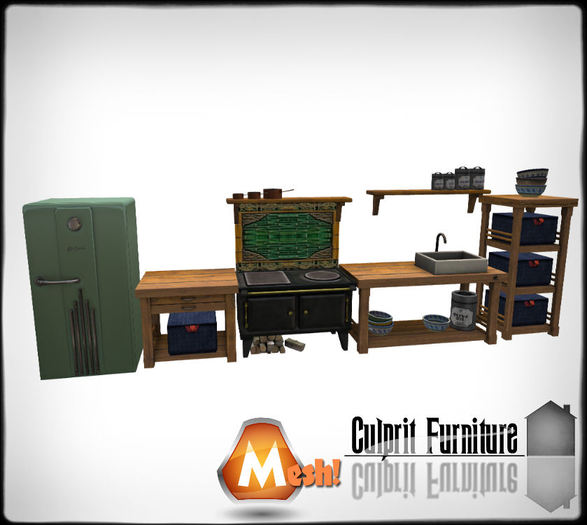 Second Life Marketplace - Culprit Kitchen Avocado (mesh) Boxed MP