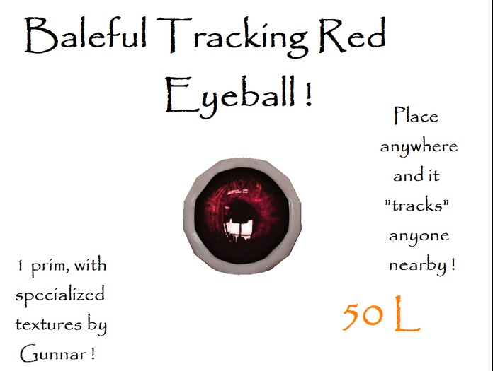 Second Life Marketplace - Creepy red Eyeball ( track's avi's 1 prim