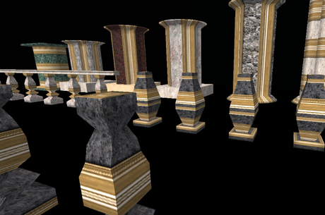Second Life Marketplace - DATS Marble Railing Textures, Gold trim ...