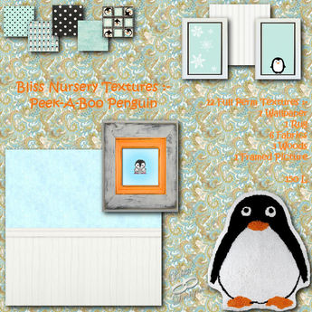 Second Life Marketplace - Bliss Nursery Textures - Peek-A-Boo Penguin - Box