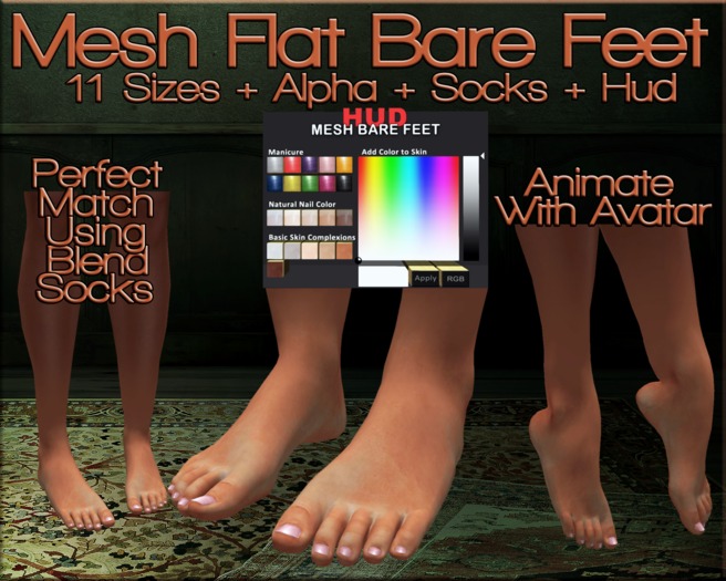Second Life Marketplace - Mesh Flat Bare Feet