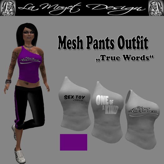 Second Life Marketplace - ~LM~Mesh Pants Outfit "True Words" Purple