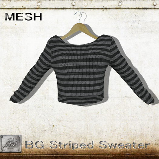 Second Life Marketplace - [M.o.w] BG Striped Sweater (wear & touch)